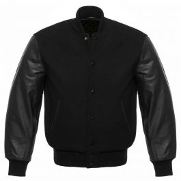 High Quality All Black Varsity Jacket Kids | Saida Gear