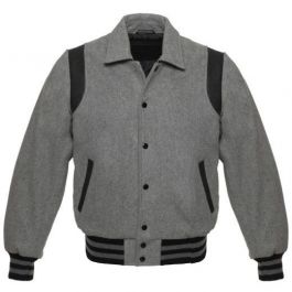 Elegant Kids Grey Retro Varsity Jacket | Saida Gear