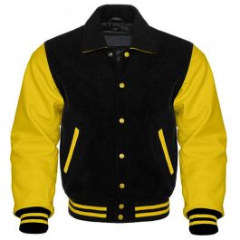 Black And Yellow Retro Varsity Jacket | Custom Black And Yellow Retro ...